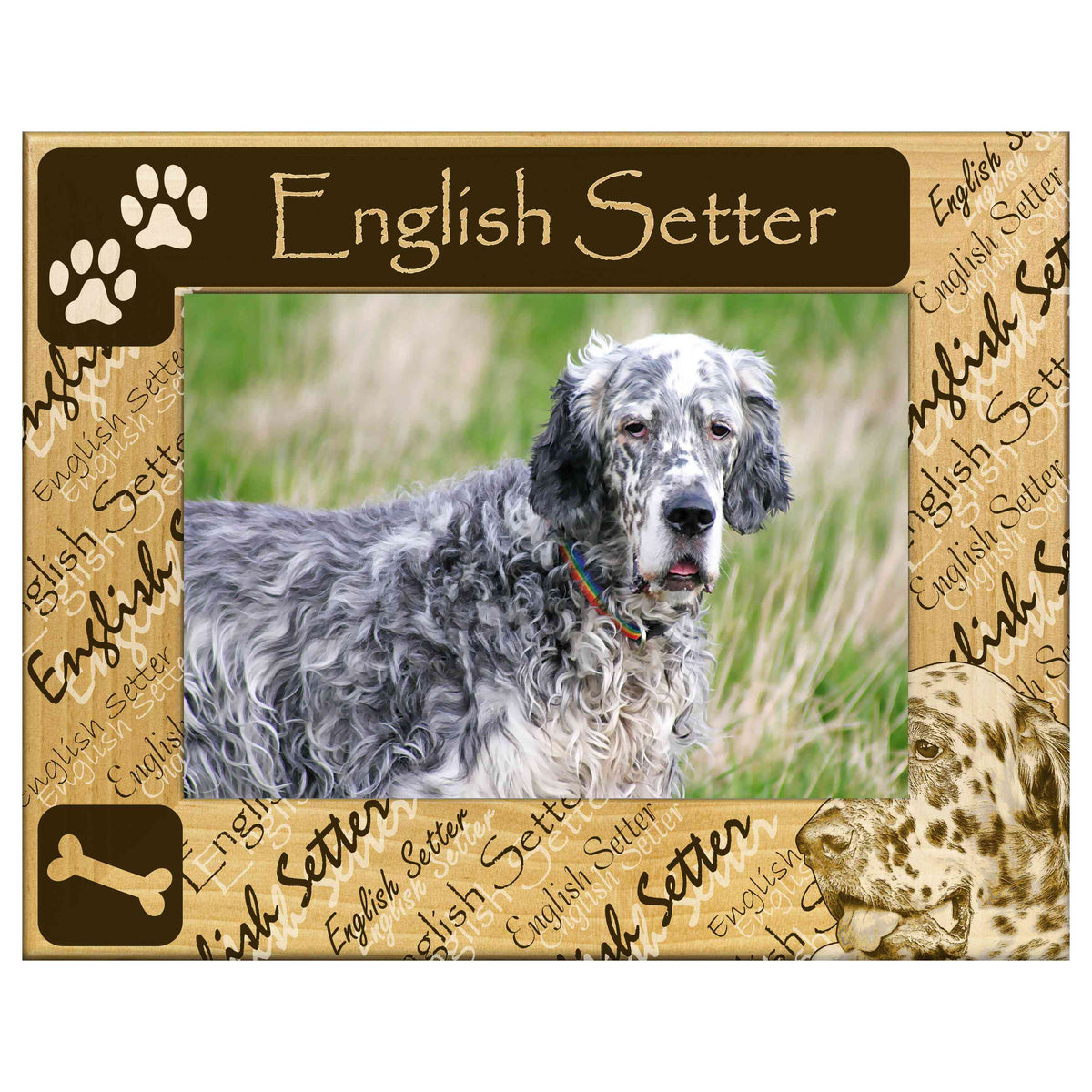 Engraved Alderwood Frame - A-FRM_-19-0074 - English Setter – GiftWorksPlus