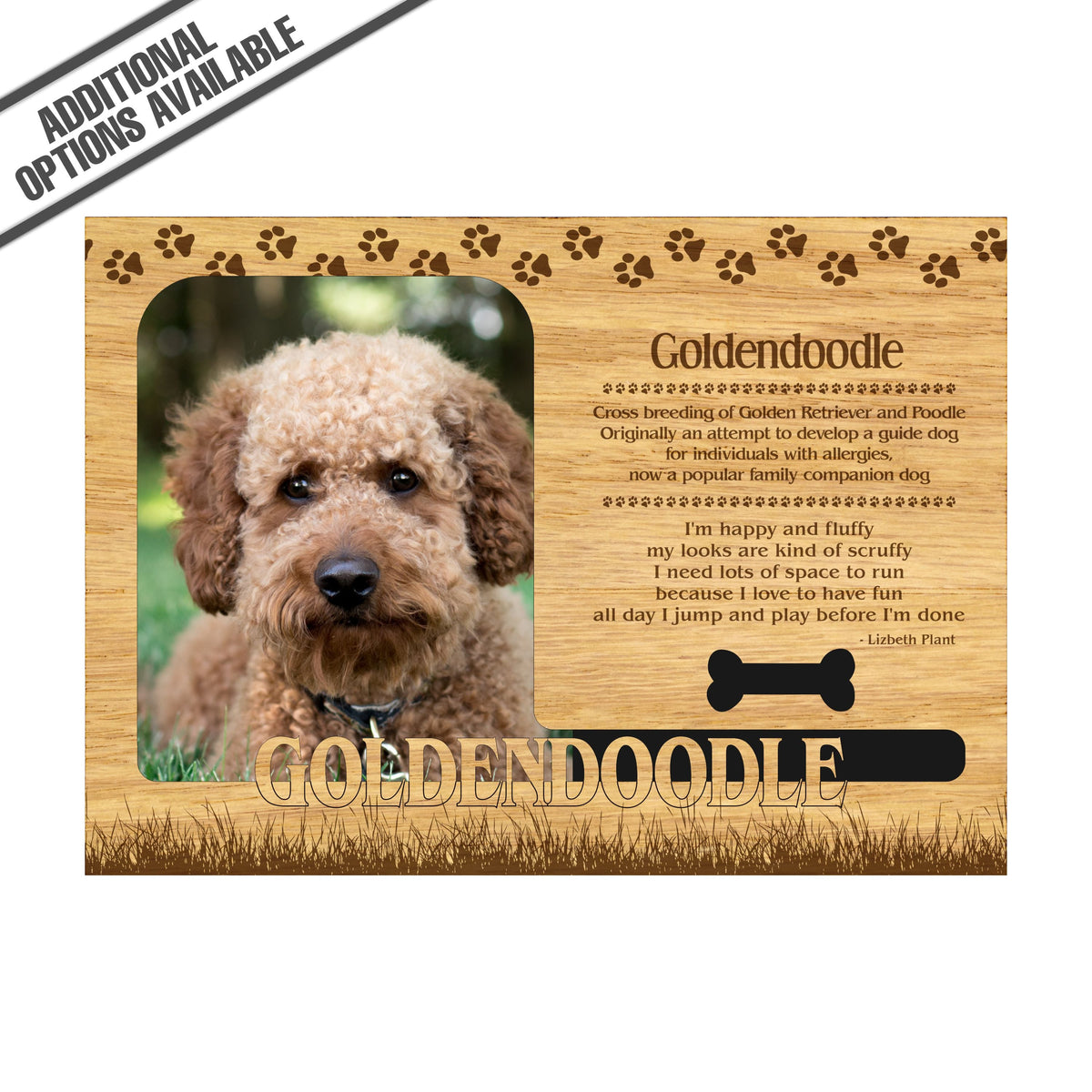 FW Engraved Wood Matte - F-MAT_-20-0080 - Goldendoodle - Dog Profile ...